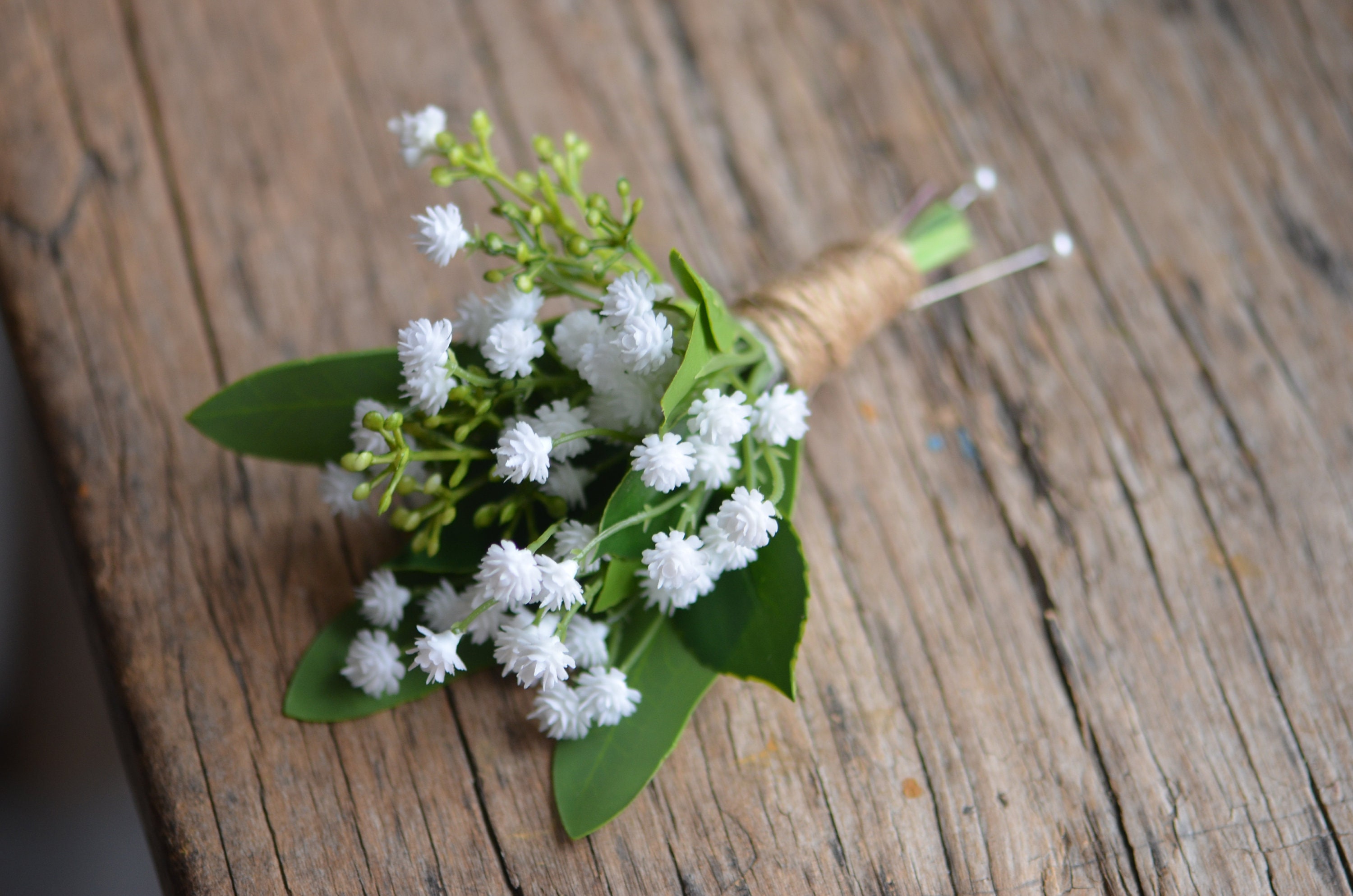 Real Touch Ivory White Rose Boutonniere Green Boutonniere - Etsy
