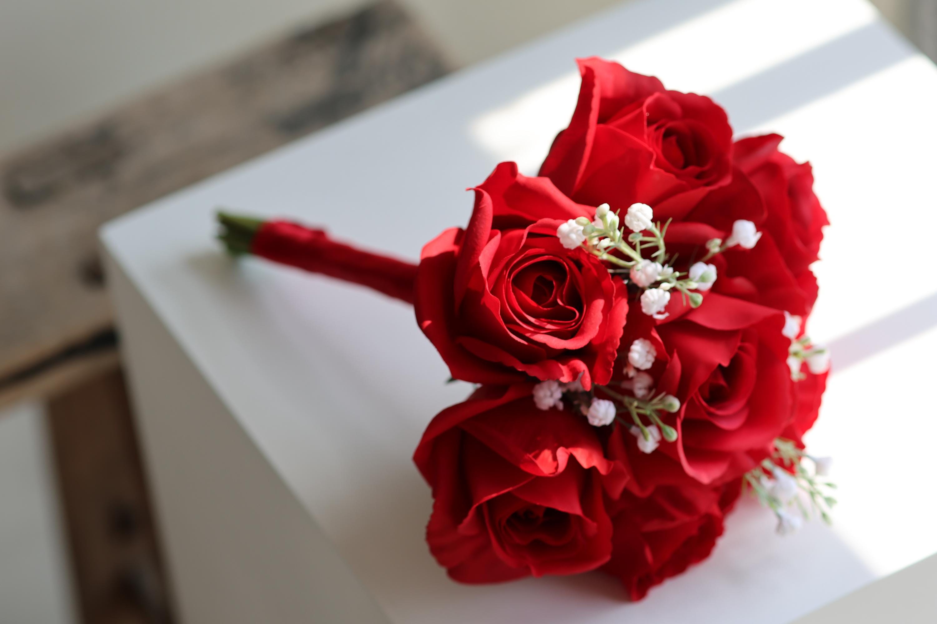 Faux Red Roses Bridal Bouquet: Real Touch Wedding Flowers - Etsy