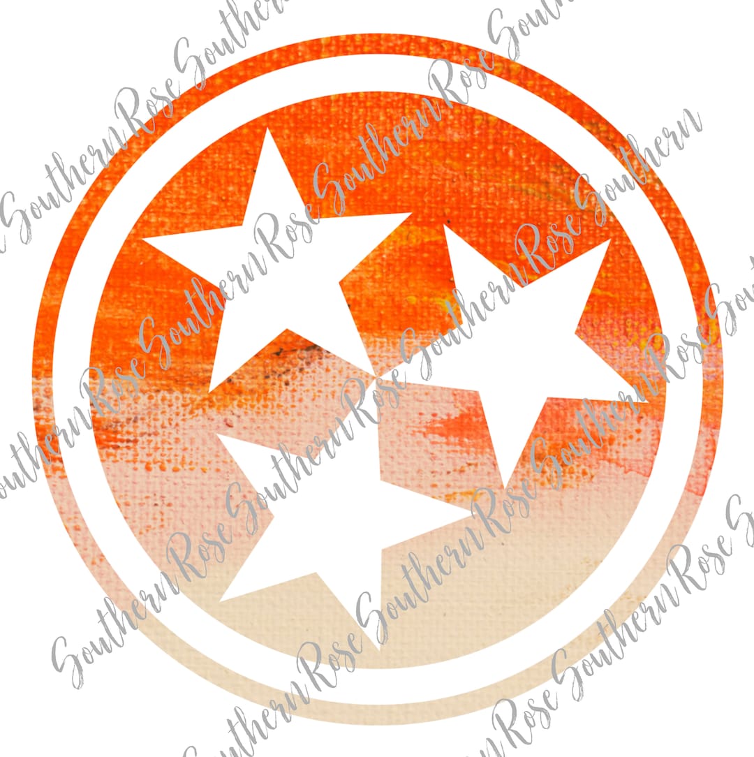 Tennessee Tristar PNG - Orange and White Paint Texture - Etsy