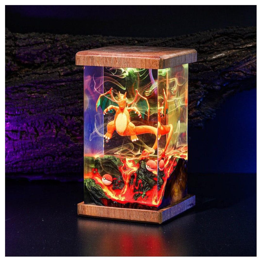 CHA.RIZ.ARD Poke.mon Epoxy Lamp Custom Pok.emo.n Resin Lamp Po.kem.on ...
