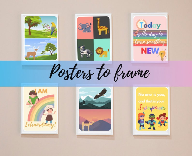 Set of Educational Posters, Learn Animals- Habitats- Life Cycle- Solar ...