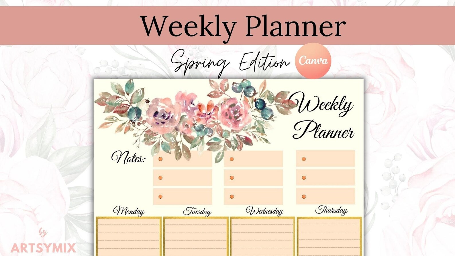 Weekly Planner Printable 10 Designs - Etsy