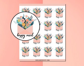 Happy Mail Newsletter Planner Stickers Letter Envelop Sticker Hand ...