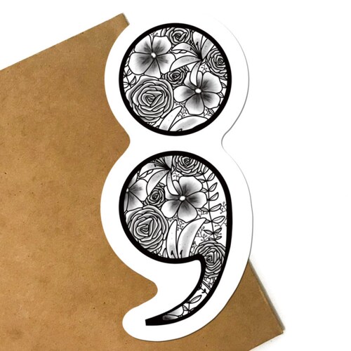 Semicolon Vinyl Sticker - Etsy