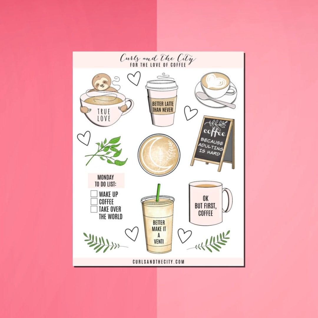 For the Love of Coffee Sticker Sheet, Bullet Journal Stickers, Planner ...