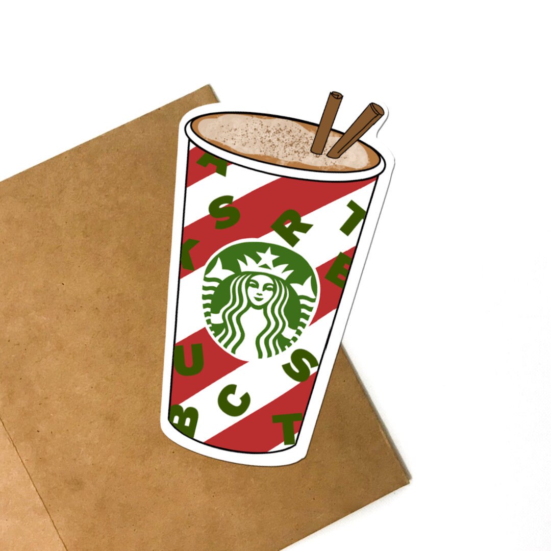Christmas Starbucks Cup Vinyl Sticker | Etsy