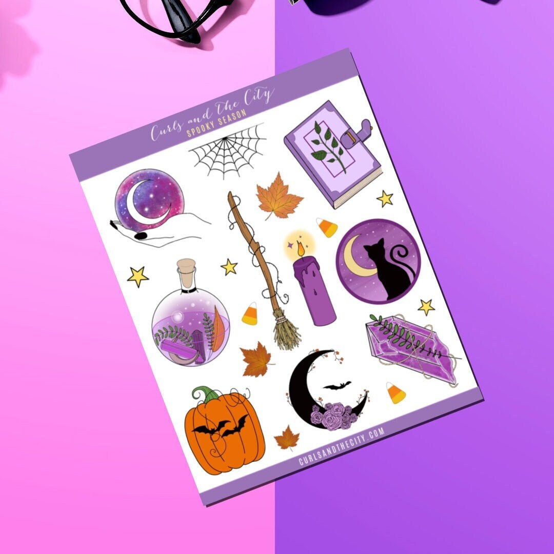 Spooky Season Sticker Sheet Halloween Stickers Witchy - Etsy