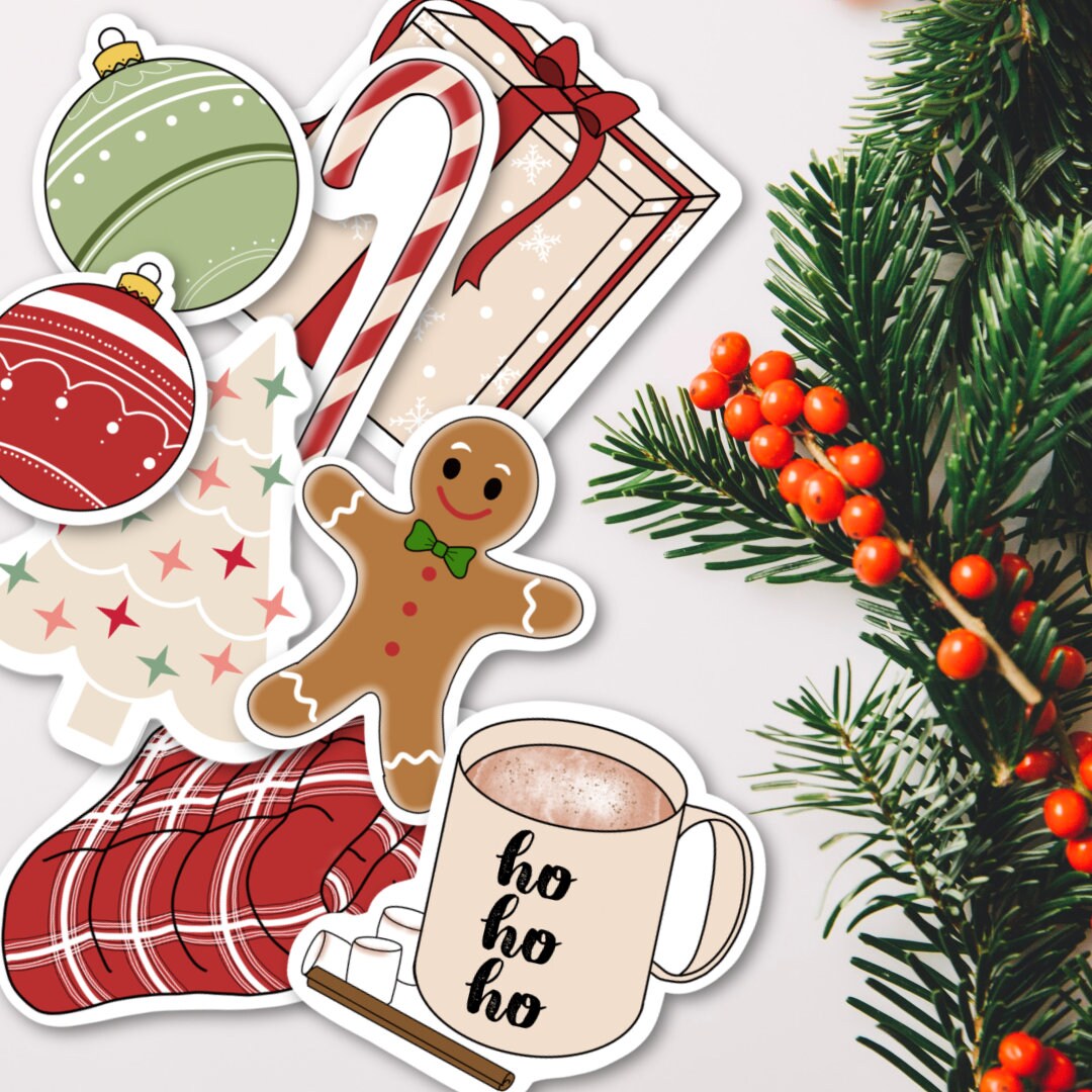 Christmas Sticker Sheet Bullet Journal Stickers Scrapbook - Etsy