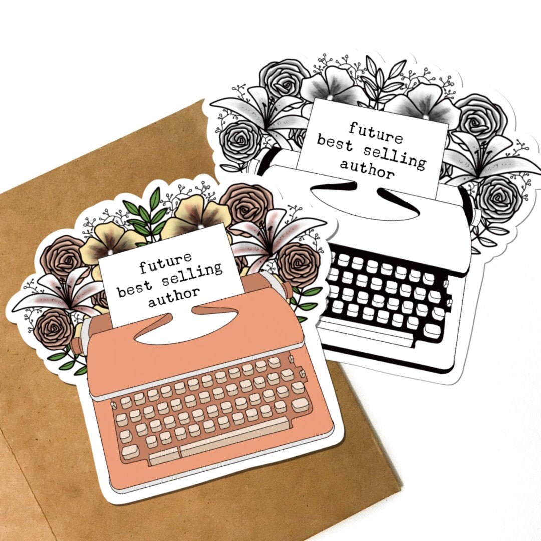 Typewriter Vinyl Sticker Future Best Selling Author - Etsy