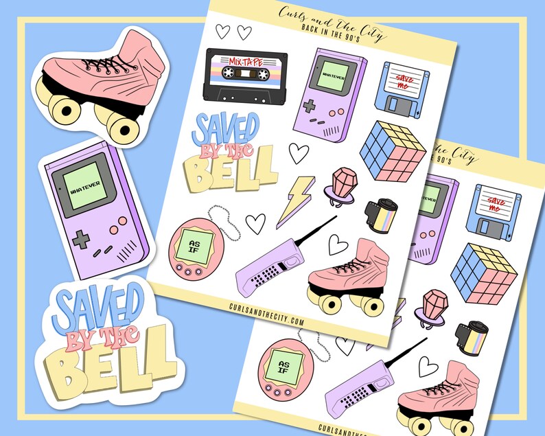 Back in the 90's Retro Planner Sticker Sheet Bullet | Etsy