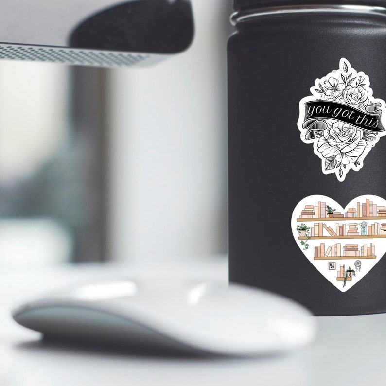 Heart Library Sticker, Book Vinyl Sticker - Etsy