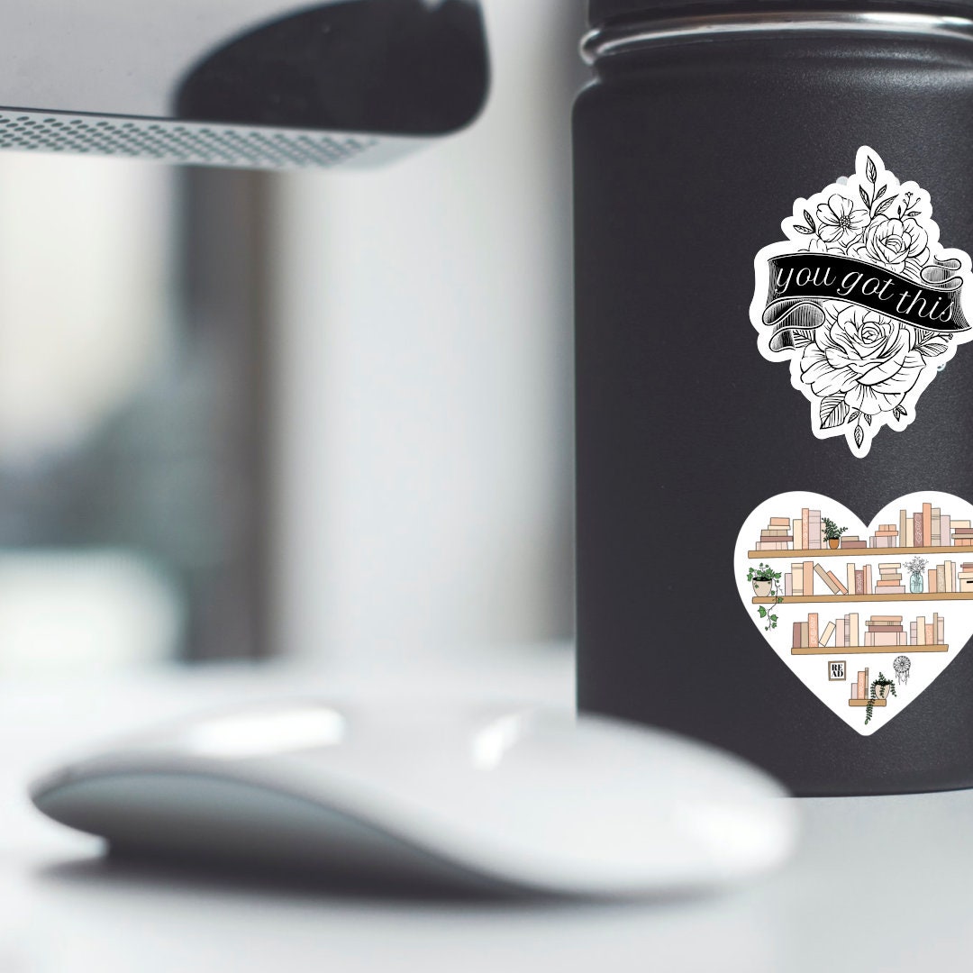 Heart Library Sticker Book Vinyl Sticker - Etsy