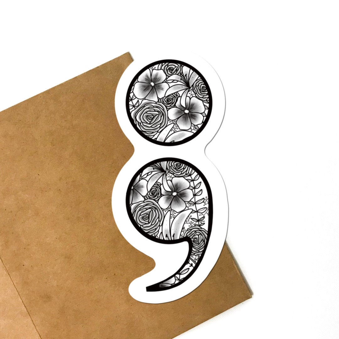 Semicolon Vinyl Sticker - Etsy