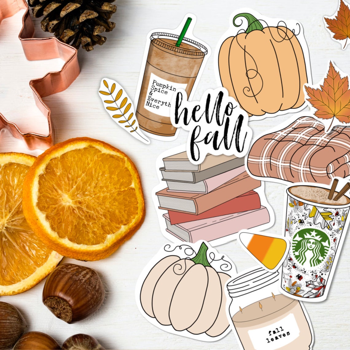 Hello Fall Sticker Sheet Autumn Stickers Bullet Journal - Etsy