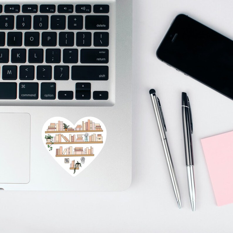 Heart Library Sticker, Book Vinyl Sticker - Etsy