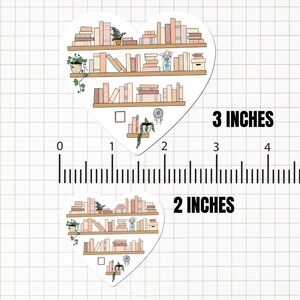 Heart Library Sticker Book Vinyl Sticker - Etsy