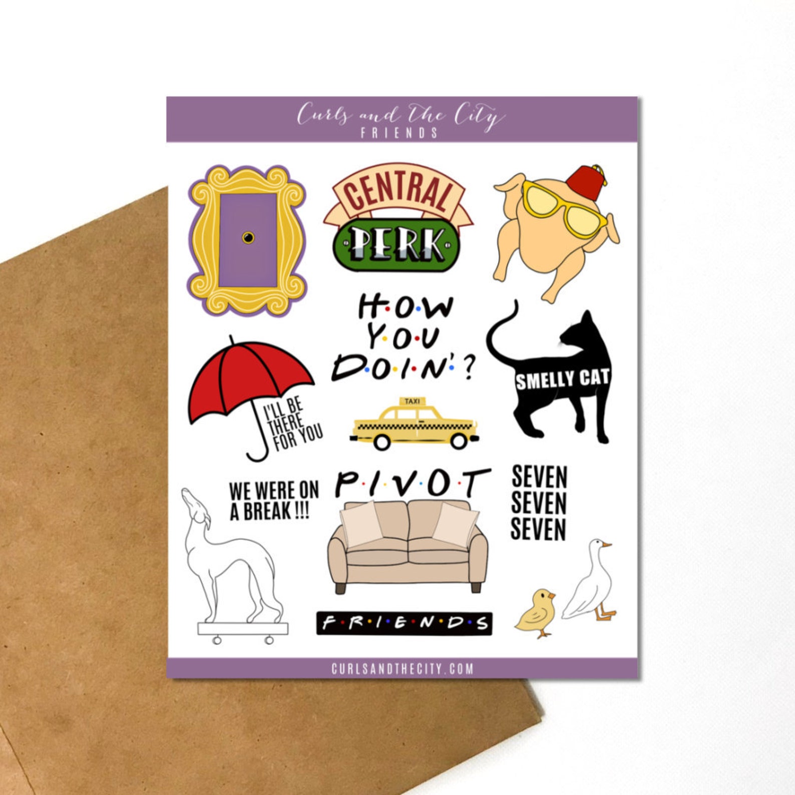 Friends Sticker Sheet Friends TV Show Stickers Bullet | Etsy