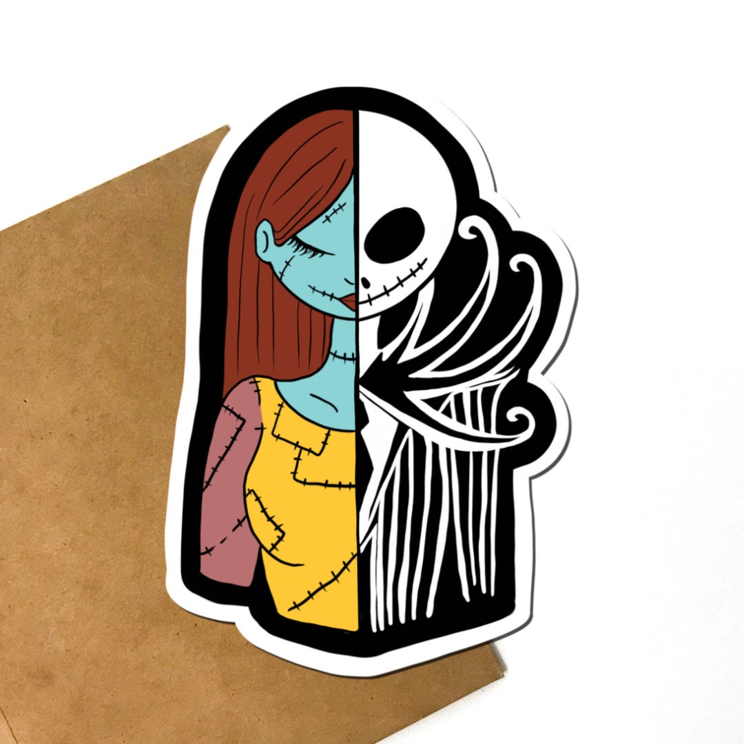 Jack and Sally Sticker | Etsy