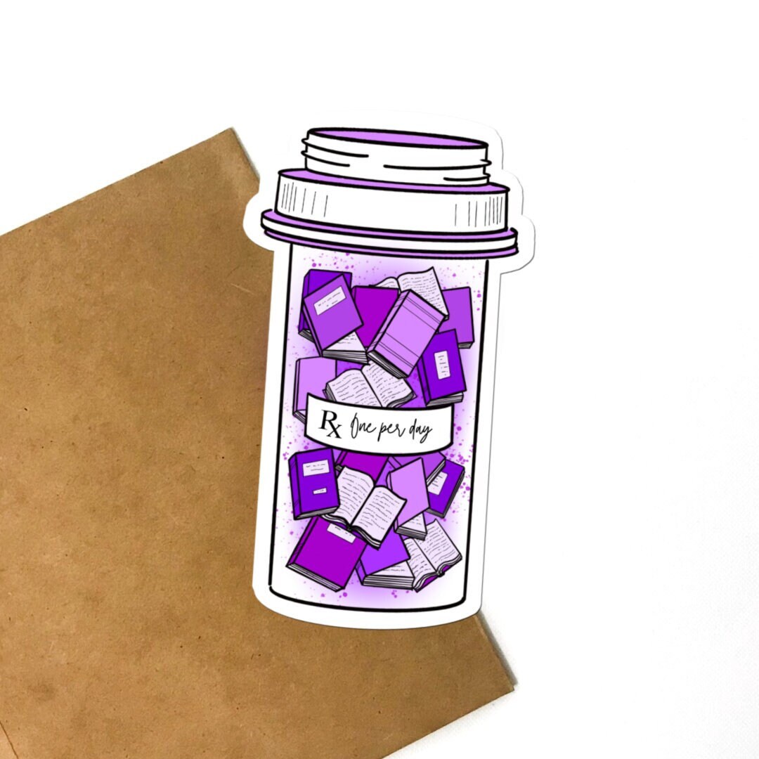 Book Prescription Sticker, Rx One per Day - Etsy
