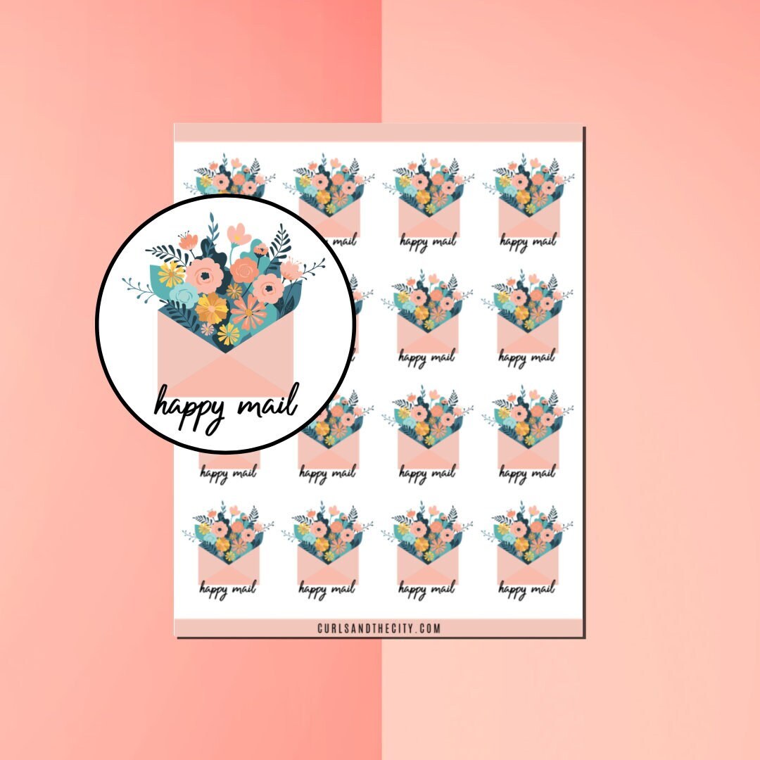 Happy Mail Sticker Sheet - Etsy