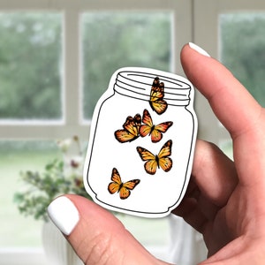 Butterflies in a Jar Vinyl Sticker | Etsy