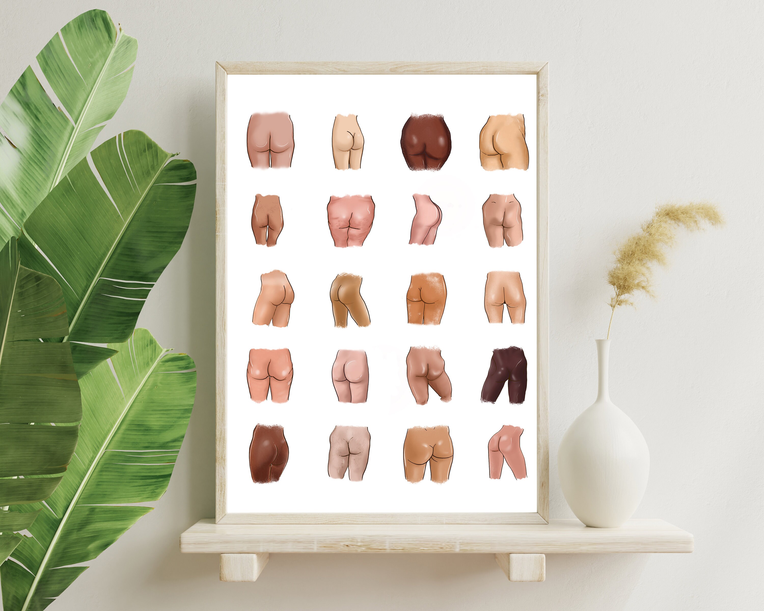 Many Different Bodies and Skin Colors, Funny Body Positive Art, Cheeky ...