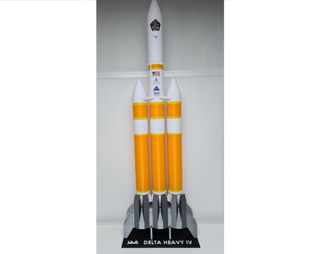 Delta IV Heavy ULA Model Rocket 1:144 Scale Assembled & Kit 500mm NROL ...