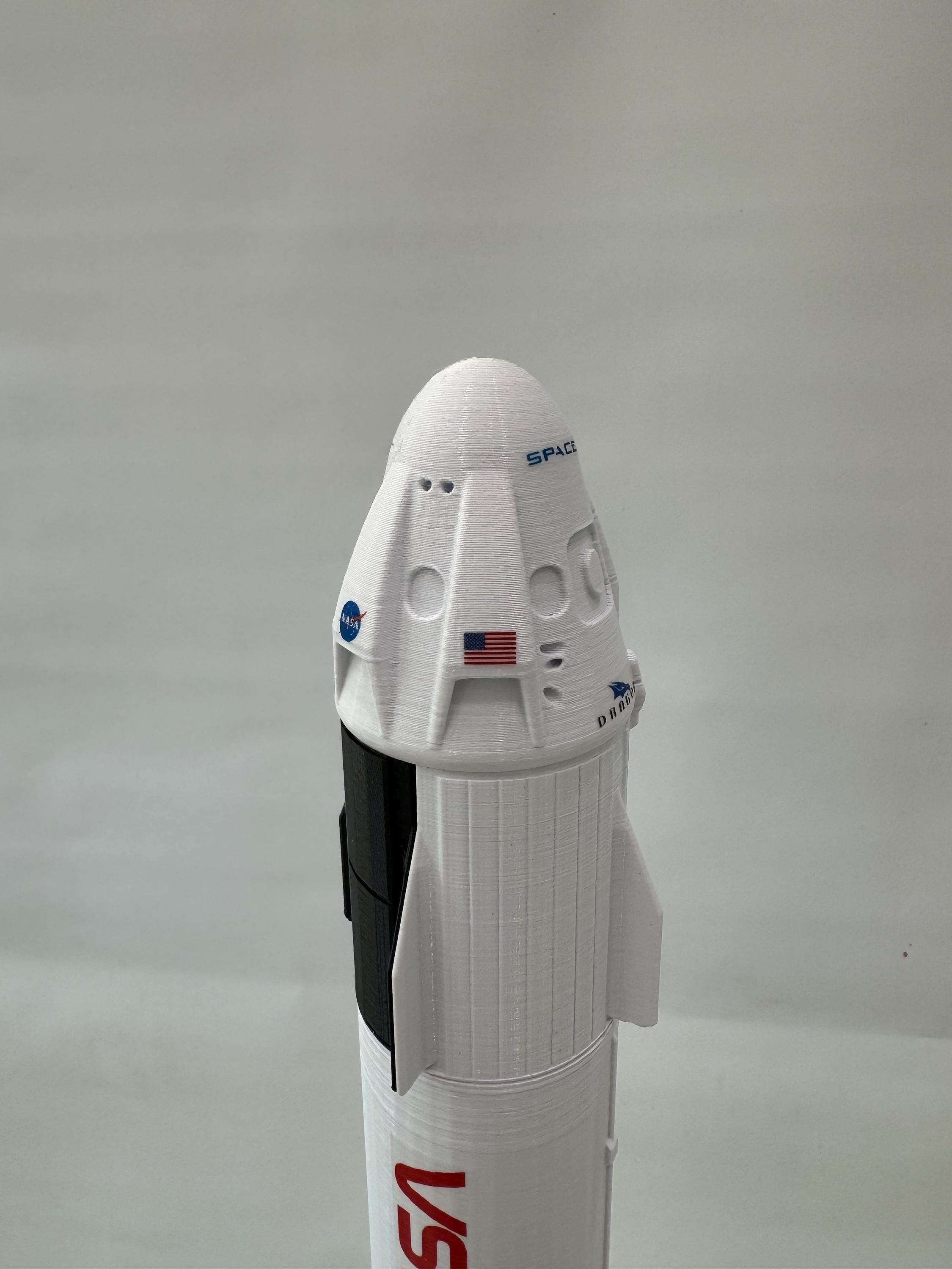 Spacex Falcon 9 Crew Dragon Rocket Model - Scale 76 760mm 30inch ...