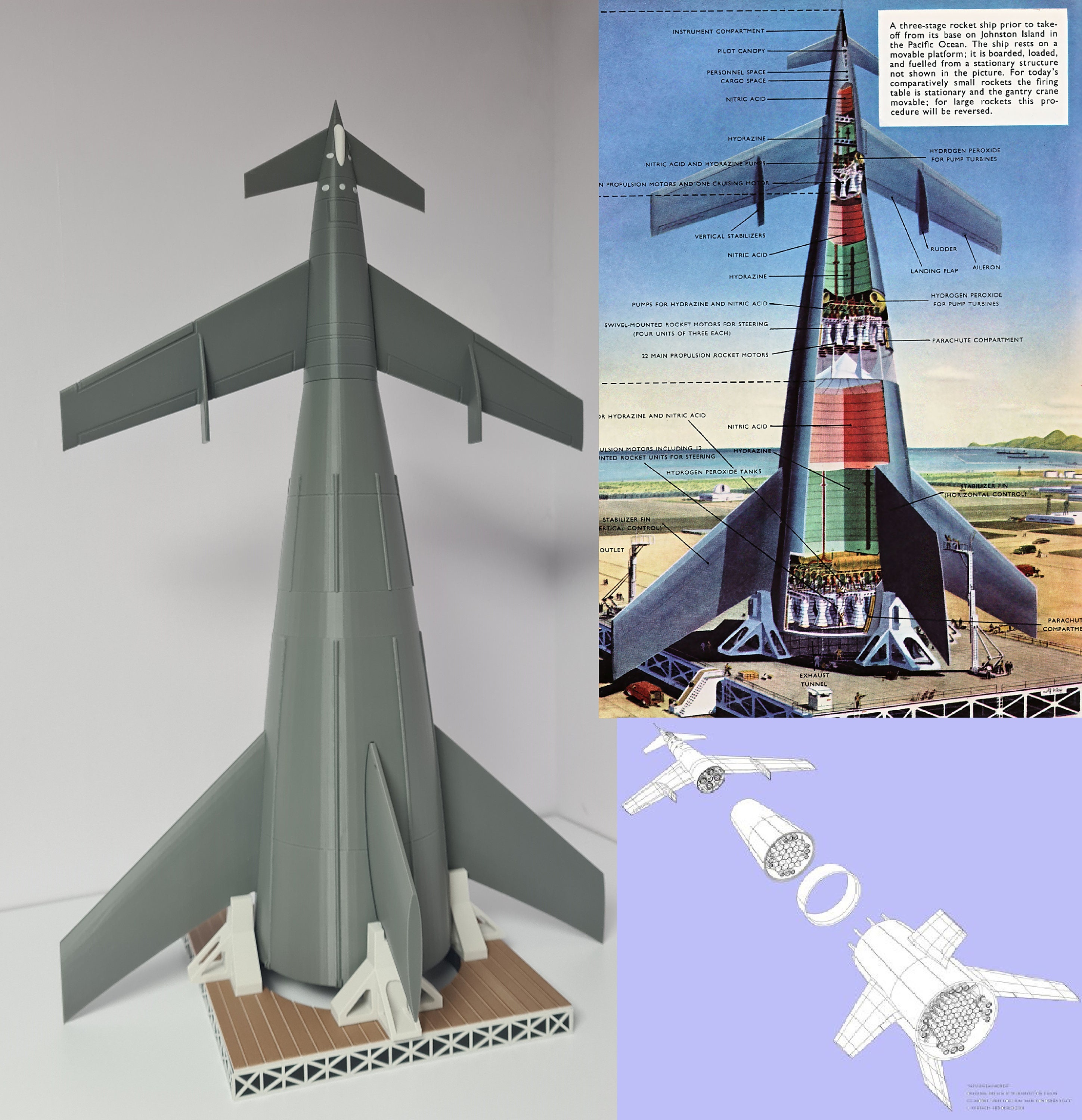 NEW 1952 Von Braun Ferry Rocket 3stage Nasa Model Kit 1:144 - Etsy