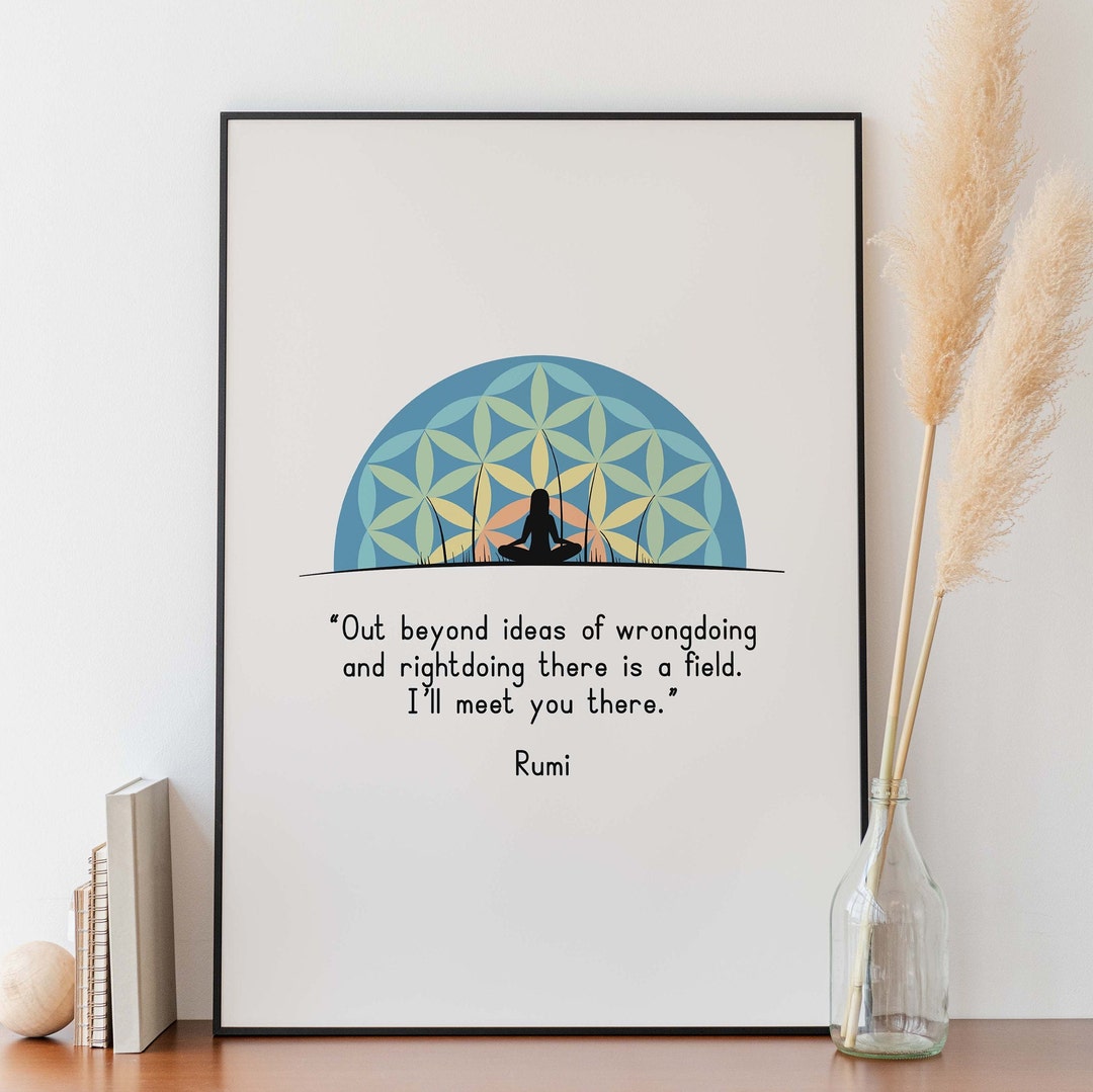 Rumi ”beyond Right and Wrong” Quote Digital Print, Quotes About Life ...