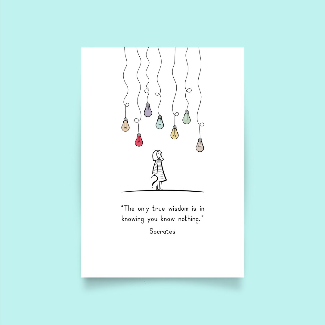 Socrates "know Nothing" DIY Printable Greeting Card, All Occassions - Etsy