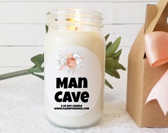 Tobacco and Bay Candle, Soy Wax Container Candle, Man Cave Candle, Musk ...