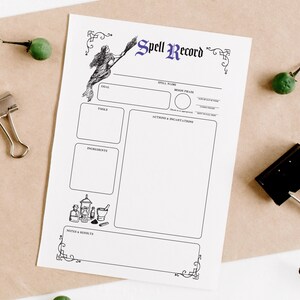 Witchcraft Spell Record Sheet Printable - Etsy Australia