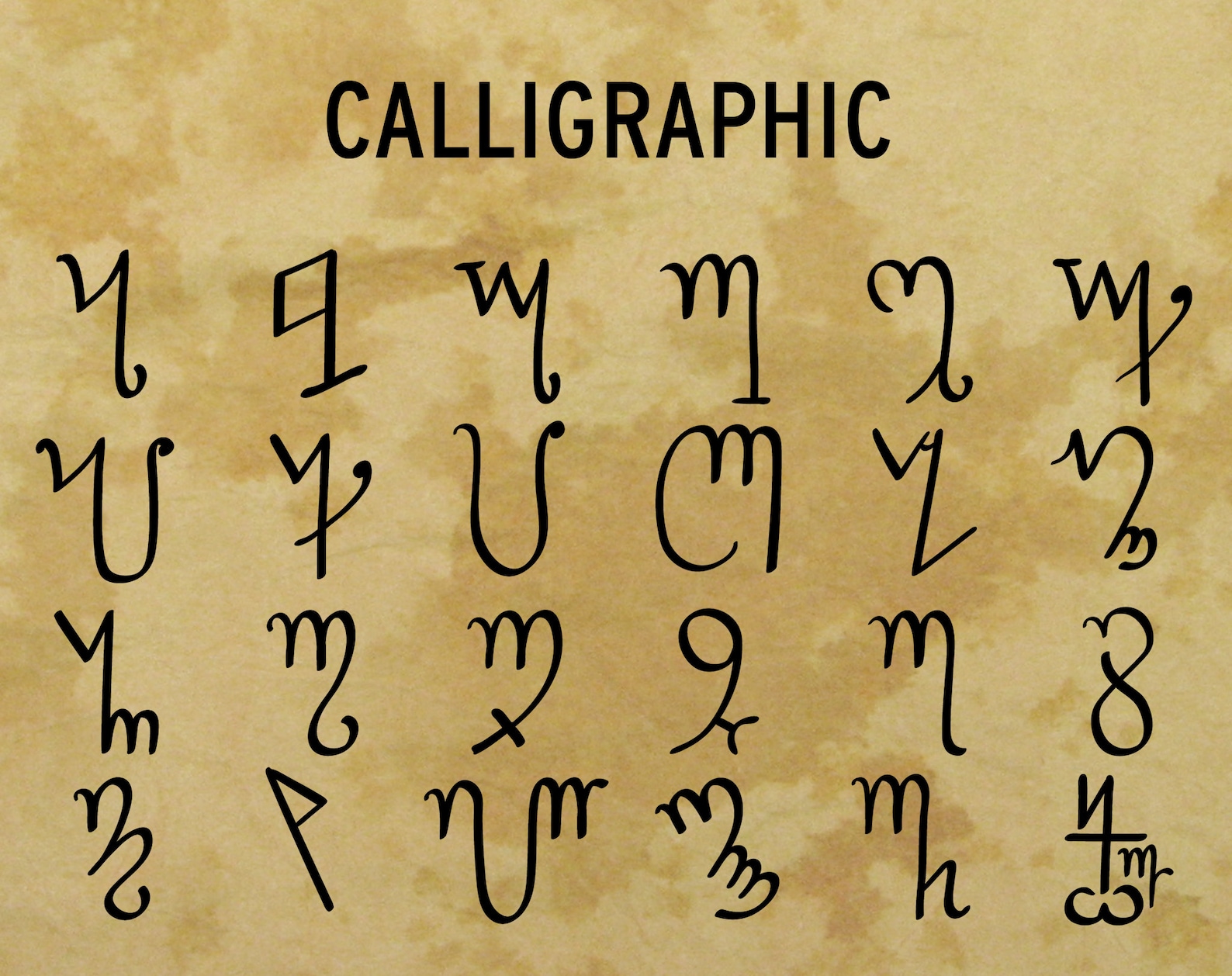 Theban (witches) Alphabet Clip Art - Vector and PNG - Etsy