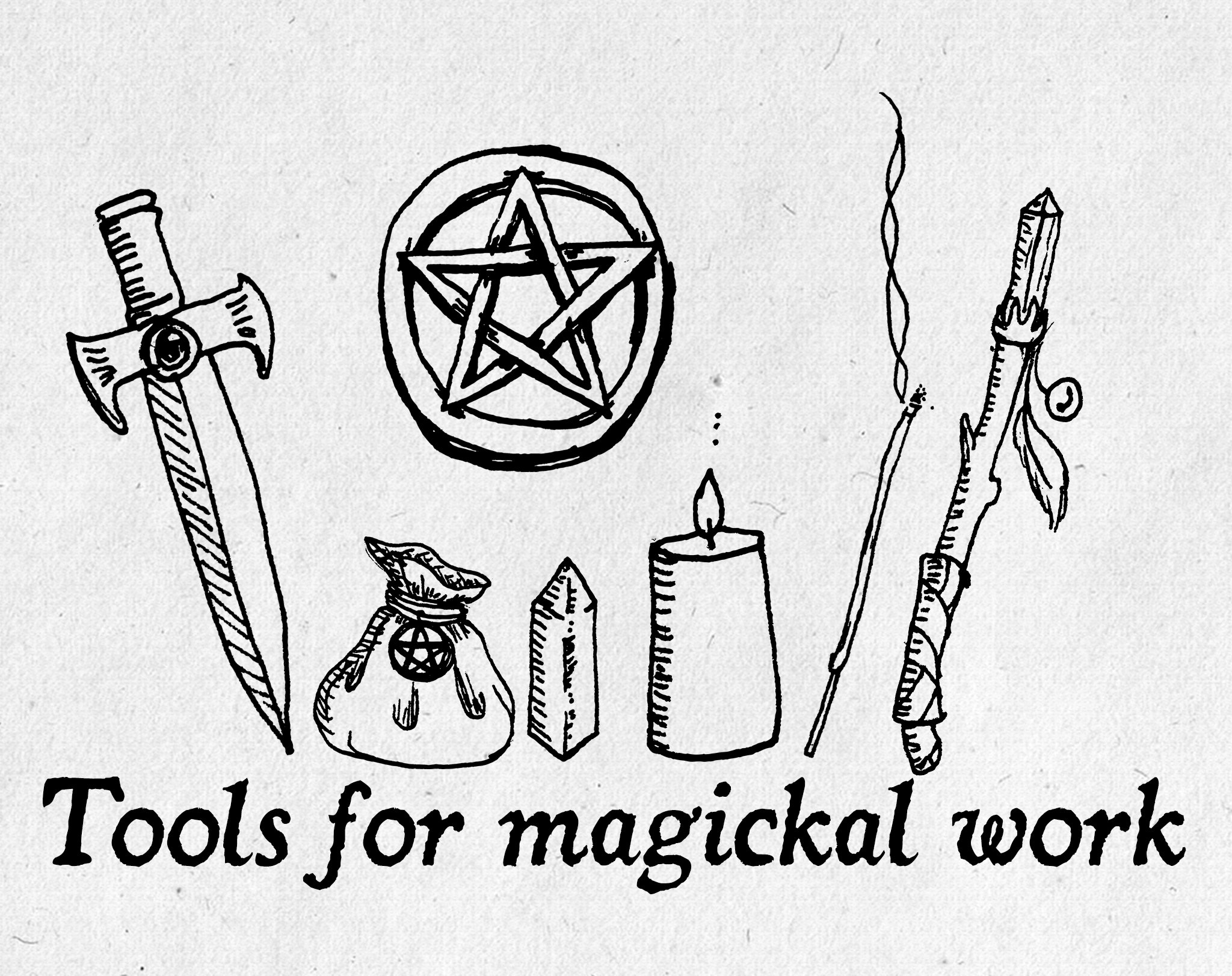 Hand-drawn Witchcraft & Wicca Supplies Line Art in Vector and PNG ...