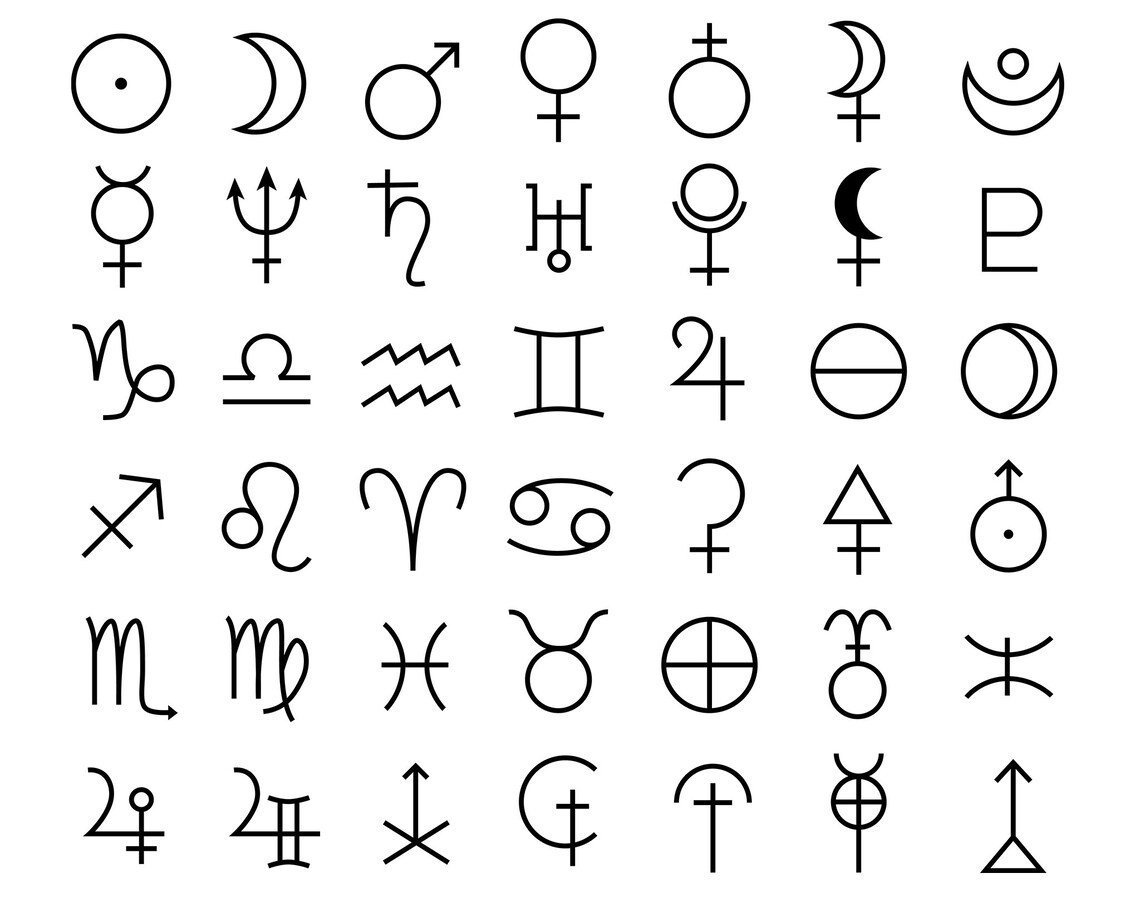42 Símbolos de Astrología Clip Art Vector & PNG - Etsy España
