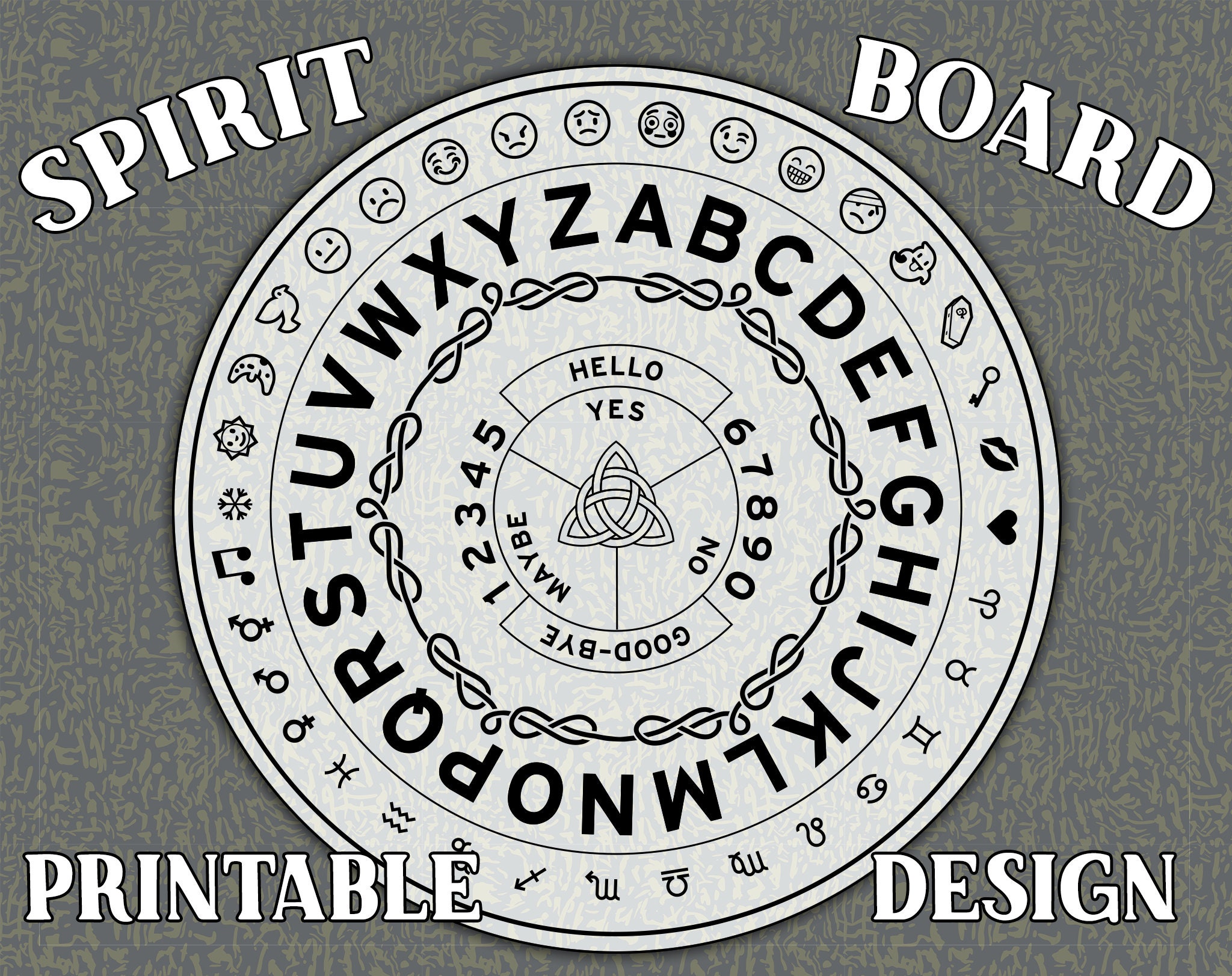 Printable Ouija Board or Spirit Circle Design With Emojis! - Etsy