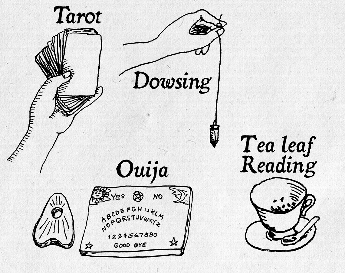 Hand-drawn Divination Items Clip Art Vector & Png - Etsy