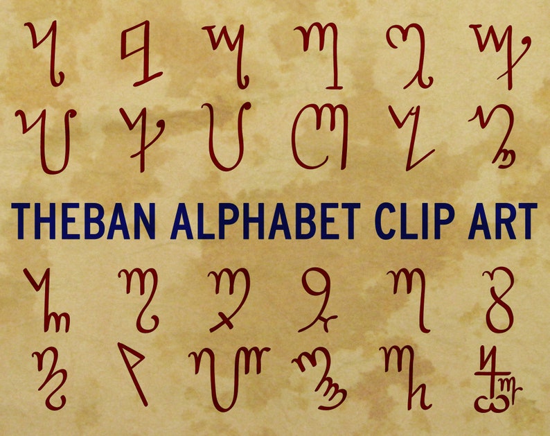 Theban (witches) Alphabet Clip Art - Vector and PNG - Etsy