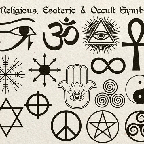 15 Religious Esoteric & Occult Symbols Vector Clip Art - Etsy