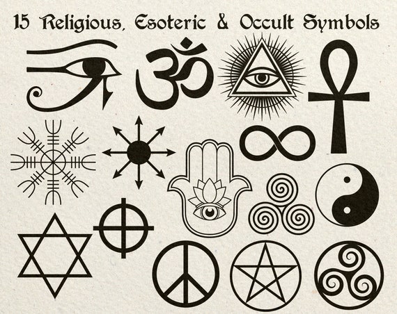 15 Religious Esoteric & Occult Symbols Vector Clip Art - Etsy