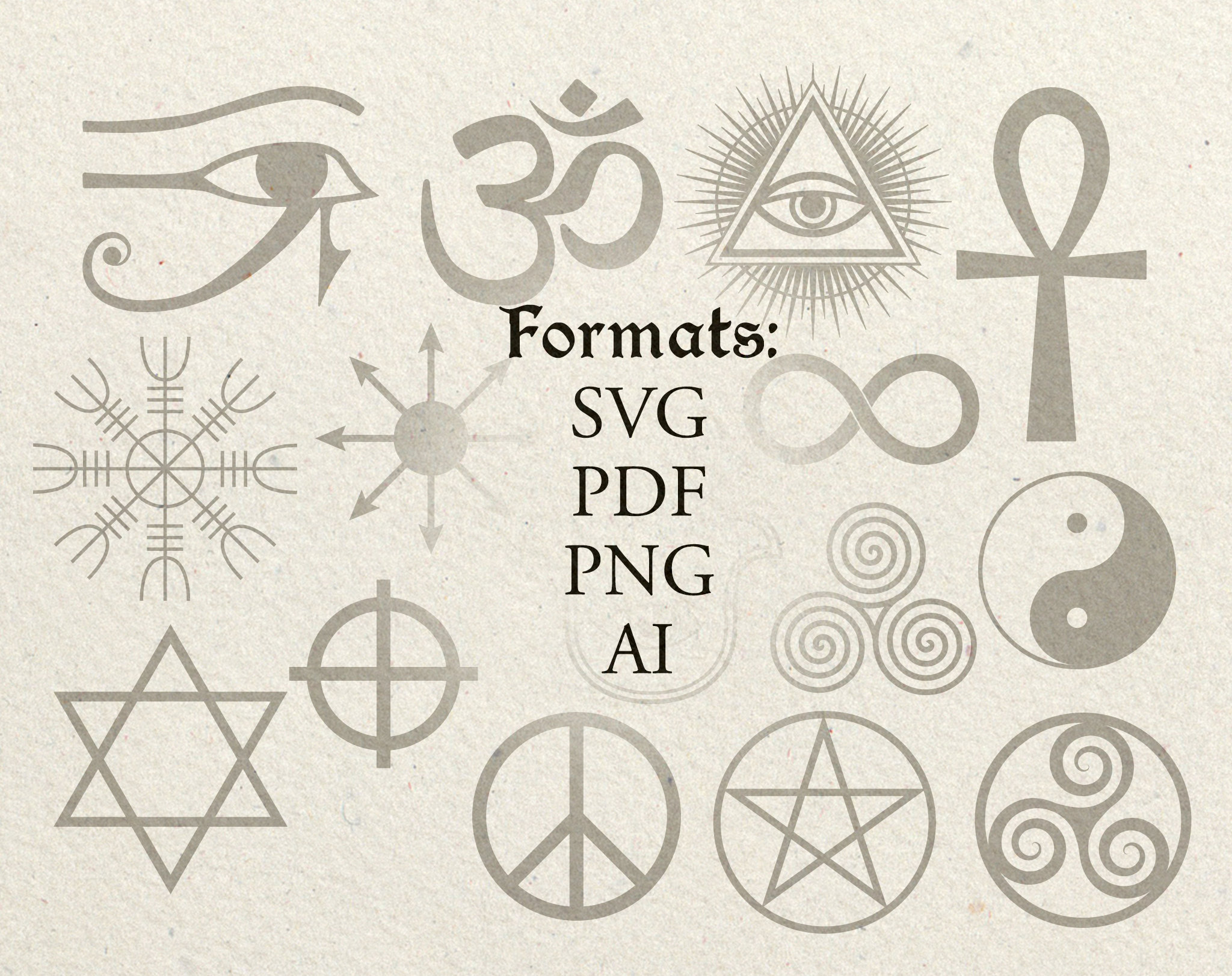 15 Religious Esoteric & Occult Symbols Vector Clip Art - Etsy