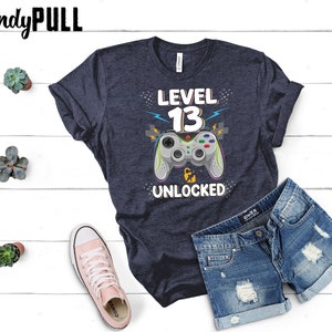 Gaming 13th Birthday Shirt ,thirteen Year Old Birthday , 13th Birthday ...