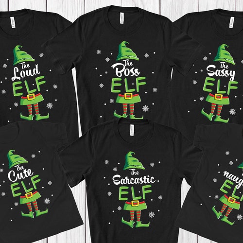 Elf Shirts Set Christmas Matching T-shirts Hoodie Sweatshirt | Etsy