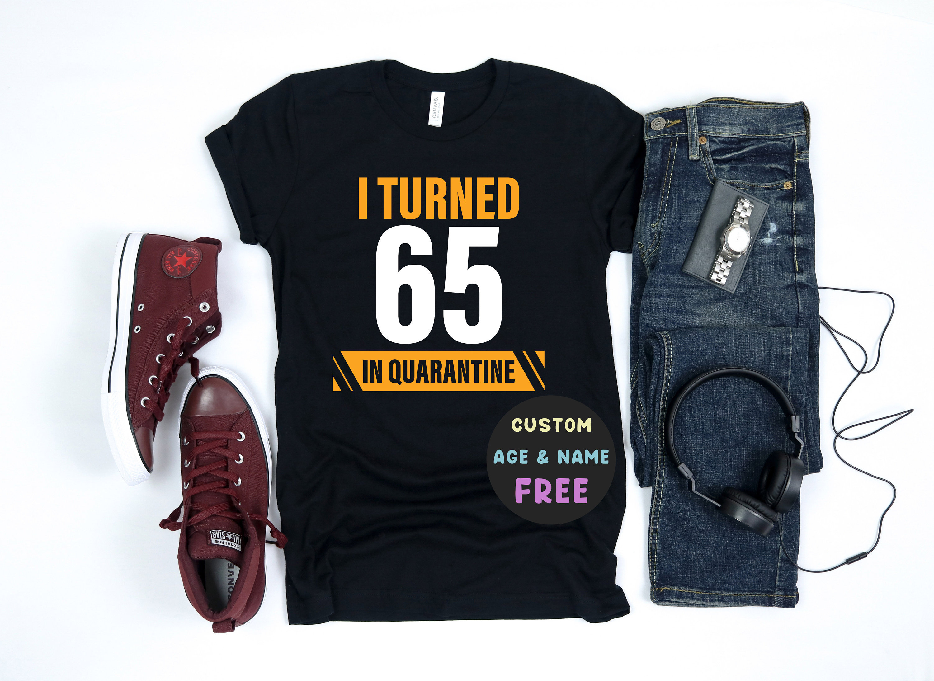 Custom I Turned 65 in Quarantine Shirt 65th Birthday Shirt | Etsy