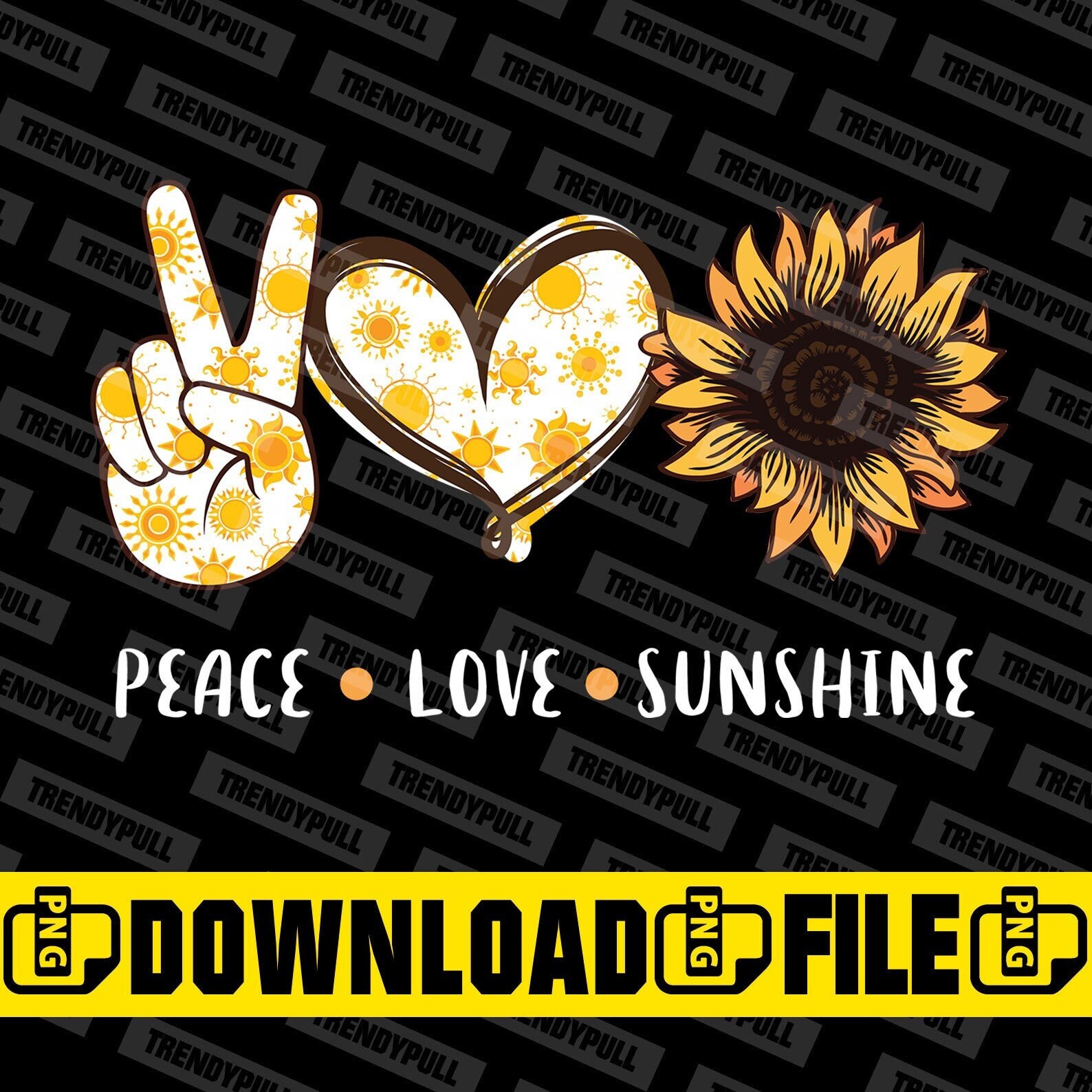 Peace Love Sunshine PNG Digital Download Sunflower Png - Etsy