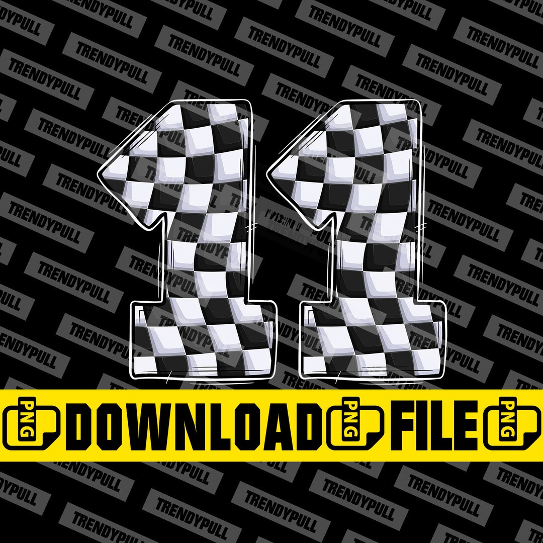 Checkered Flag Number 11 Birthday PNG, 11th Birthday Race Car PNG ...