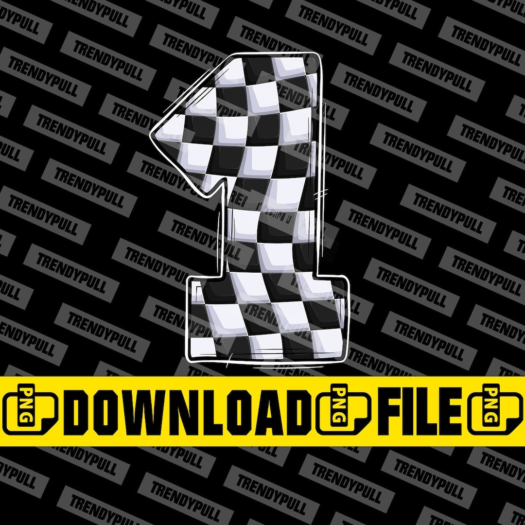 Checkered Flag Number 1 Birthday PNG 1st Birthday Race Car - Etsy