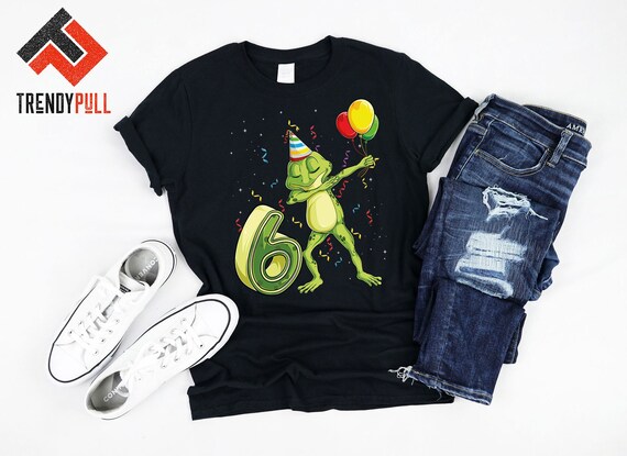 Six 6 Years Old Sixth 6th Bday Funny Dab Frog Birthday | Etsy