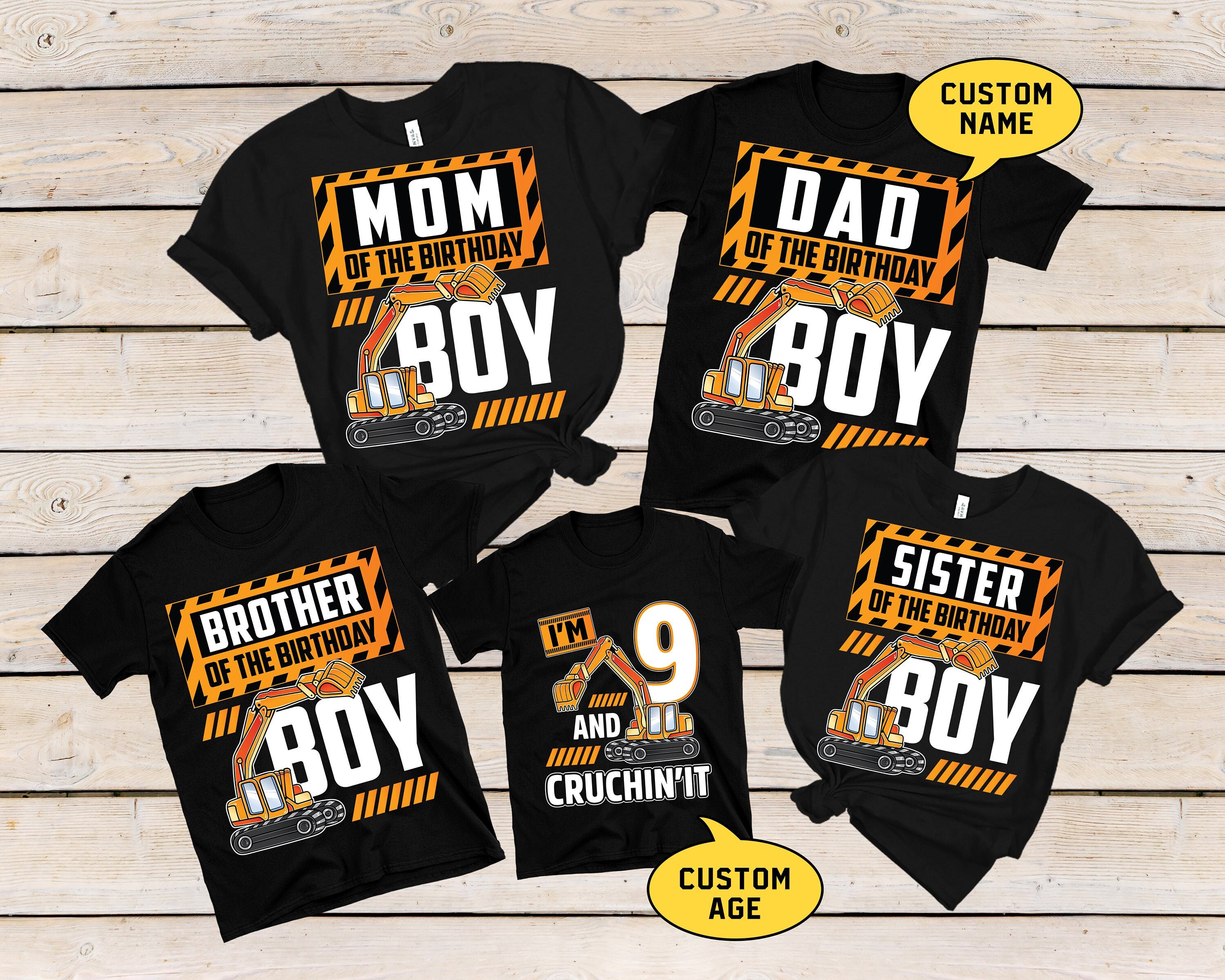 Construction Birthday Party Shirts Set Family Matching - Etsy Australia
